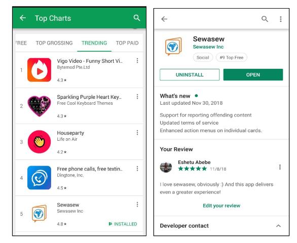 ሰዋስው | Sewasew App is recognized by Google Play Store as the 5th ...